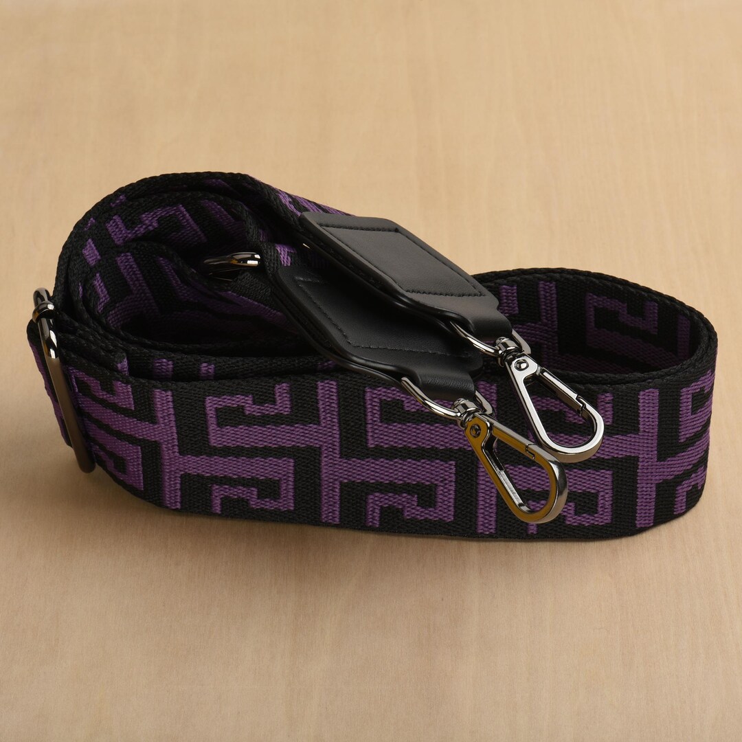 Purple and Black Bag Strap Purse Strap Guitar Strap 2 Inch Width - Etsy