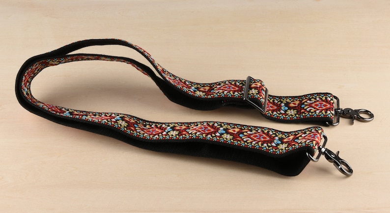 5cm Wide Red Embroidered Bag Strap Adjustable Purse Strap Replacement ...