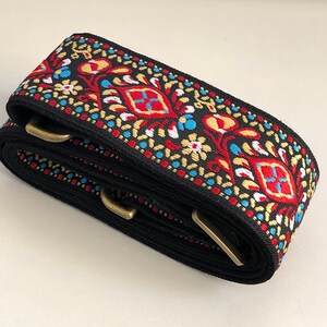 5cm Wide Red Embroidered Bag Strap Adjustable Purse Strap Replacement ...