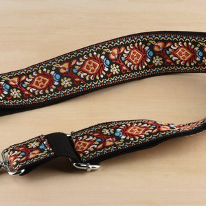 5cm Wide Red Embroidered Bag Strap Adjustable Purse Strap Replacement ...