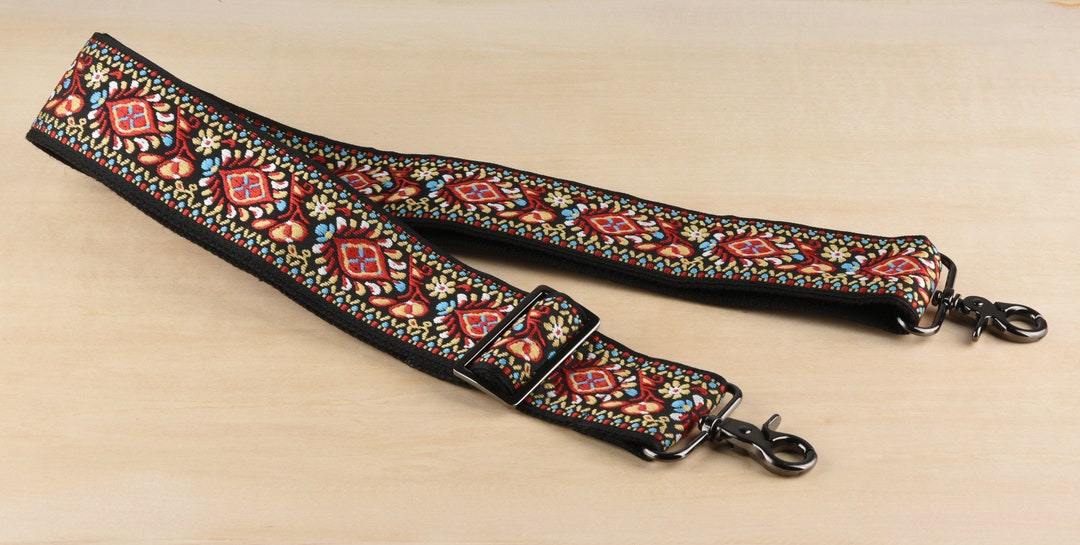 5cm Wide Red Embroidered Bag Strap Adjustable Purse Strap Replacement ...