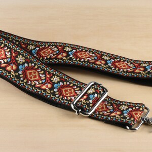 5cm Wide Red Embroidered Bag Strap Adjustable Purse Strap Replacement ...