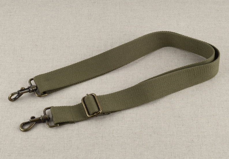 Green Canvas Bag Strap Adjustable Crossbody Handbag Strap 1.5 Inch ...