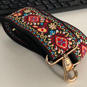 5cm Wide Red Embroidered Bag Strap Adjustable Purse Strap Replacement ...