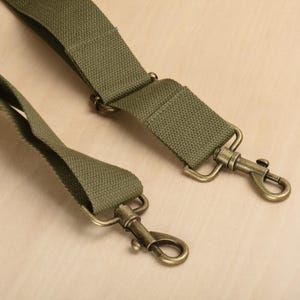 Green Canvas Bag Strap Adjustable Crossbody Handbag Strap 1.5 Inch ...
