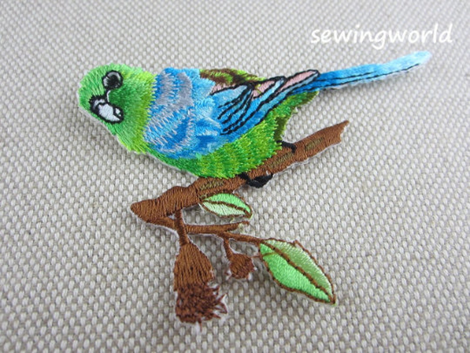 Iron-on Patch, Bird Flower Patch, Embroidered Appliques for Jeans ...