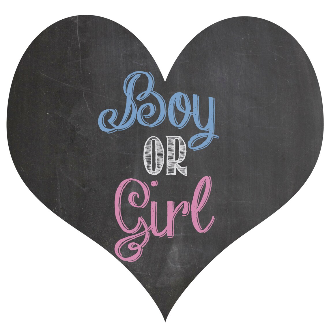 Boy or Girl Gender Reveal Balloon Box Sign Chalkboard Printable Digital ...