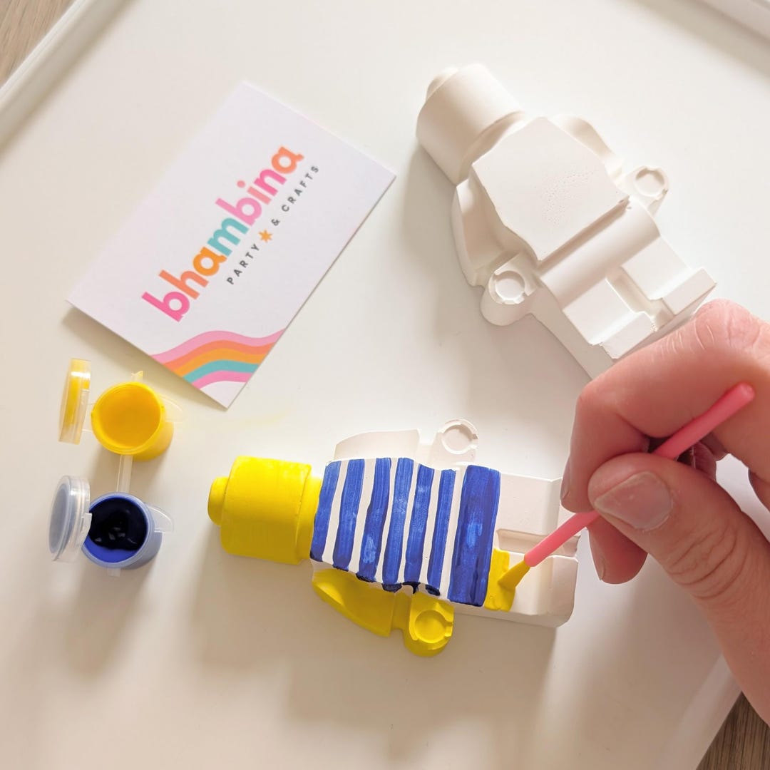 Lego Theme Party Bag Filler, Plaster Brick Man Painting Kit, Kids Craft ...
