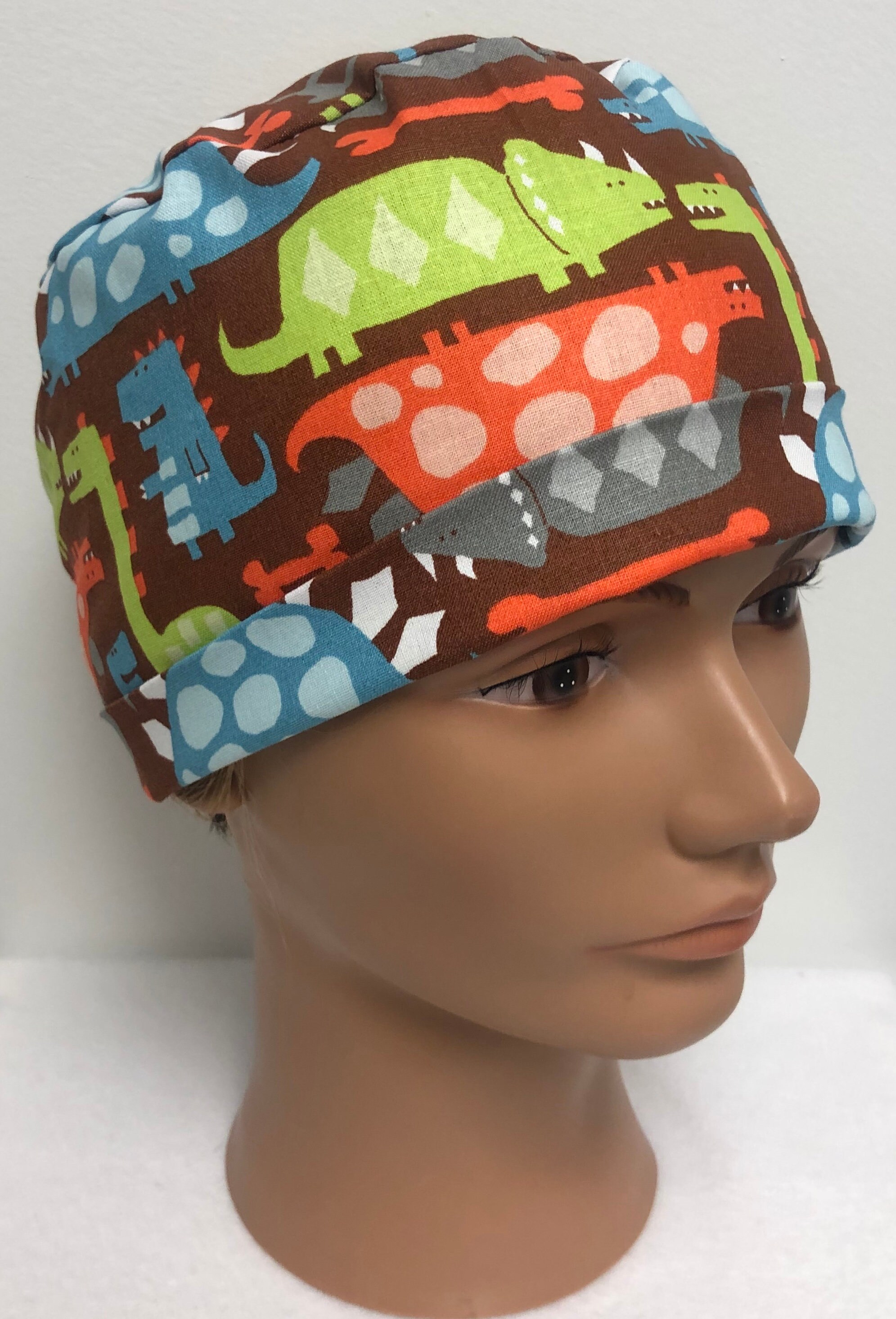 Dinosaur Scrub Hat - Adjustable, Fold Up - Etsy