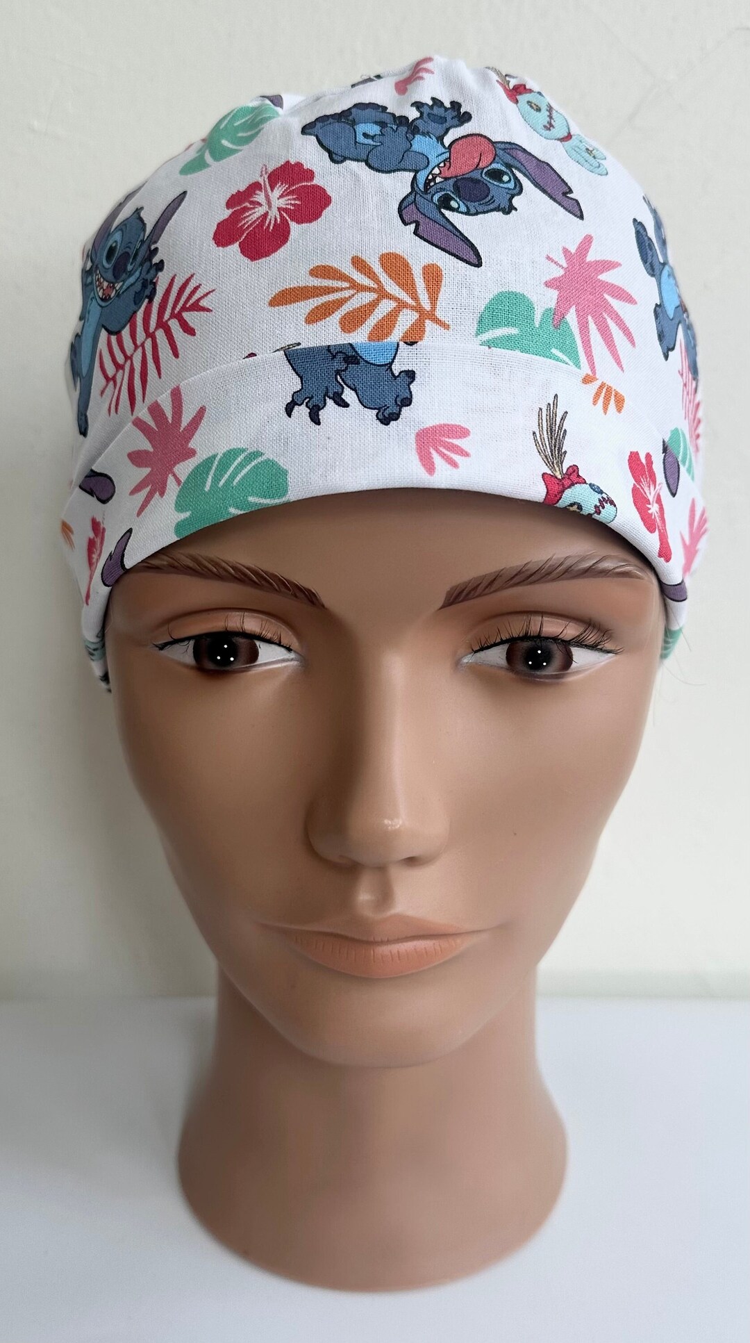 Lilo and Stitch - Scrub Hat, Adjustable, Fold up With Matching Badge ...