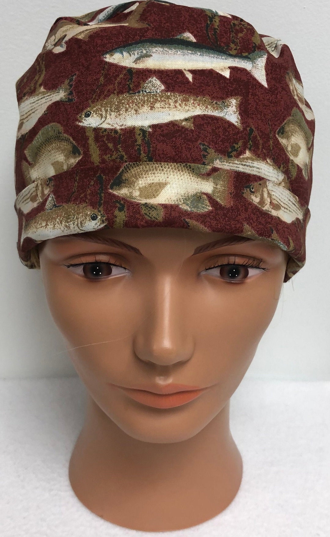 Fish Scrub Hat - Adjustable Fold Up - Etsy UK