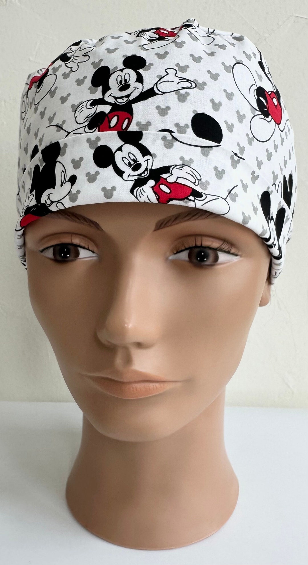 Mickey Mouse - Scrub Hat, Adjustable, Fold up With Matching Badge Reel ...