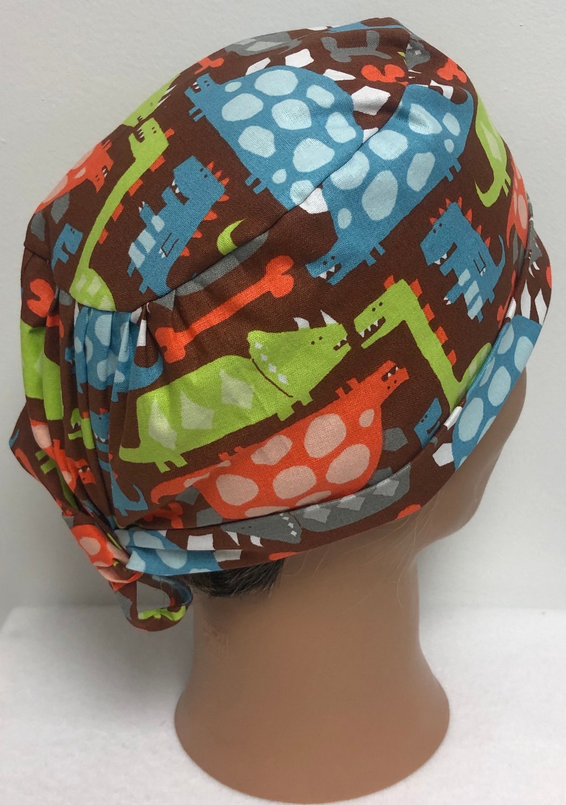 Dinosaur Scrub Hat - Adjustable, Fold Up - Etsy