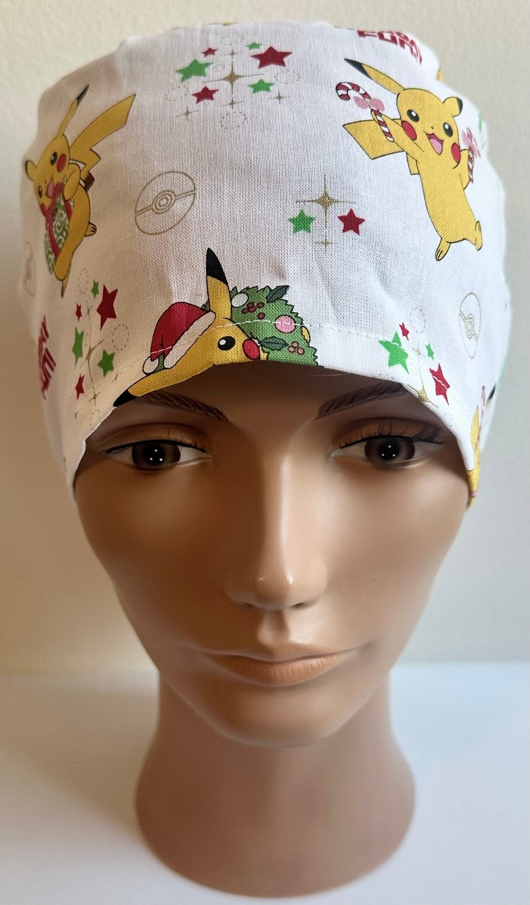 Pokémon Pikachu Christmas Scrub Hat With Matching Badge Reel Option - Etsy