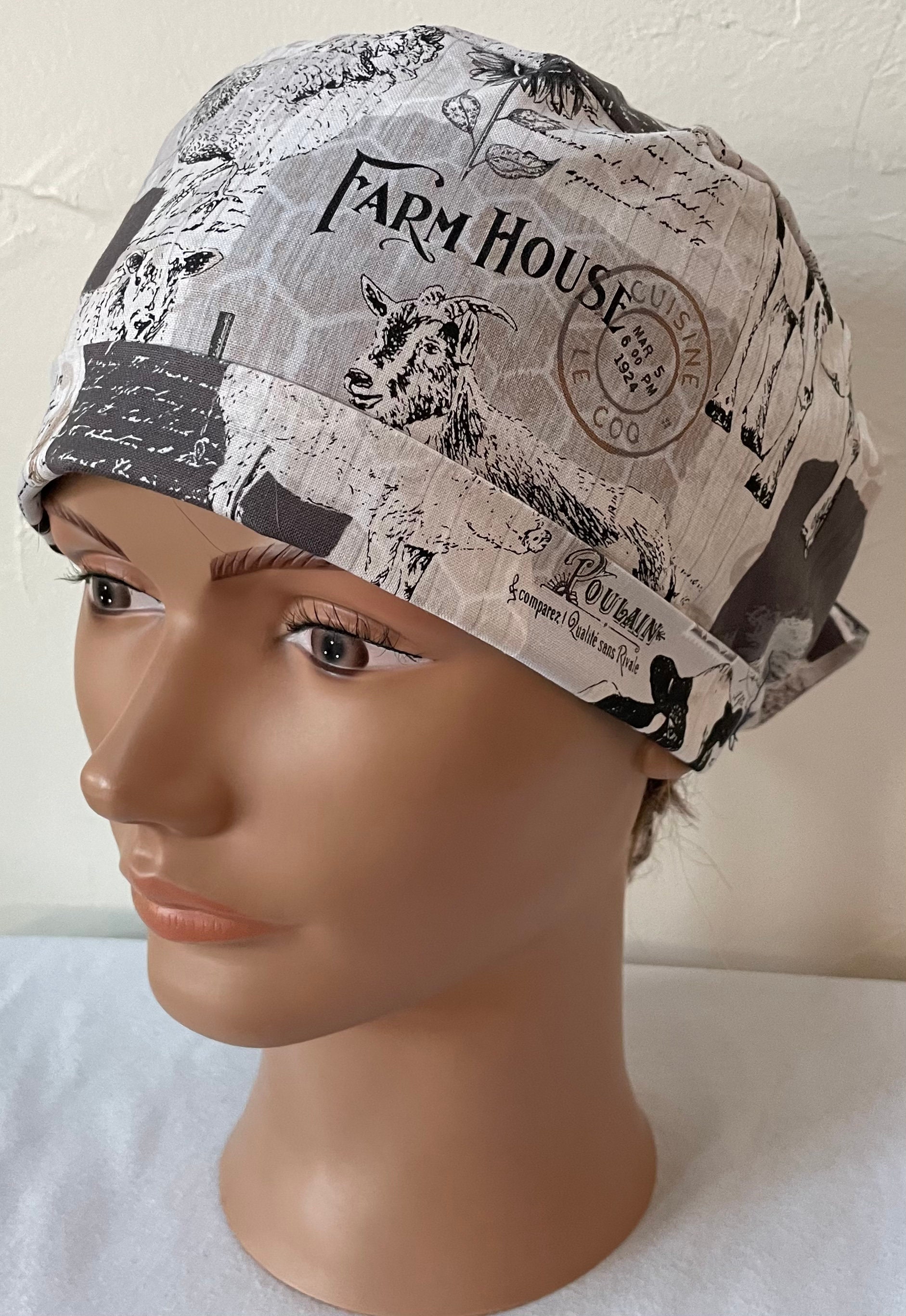 Farmhouse. Cows Goats Chickens Adjustable Fold up Scrub - Etsy Denmark