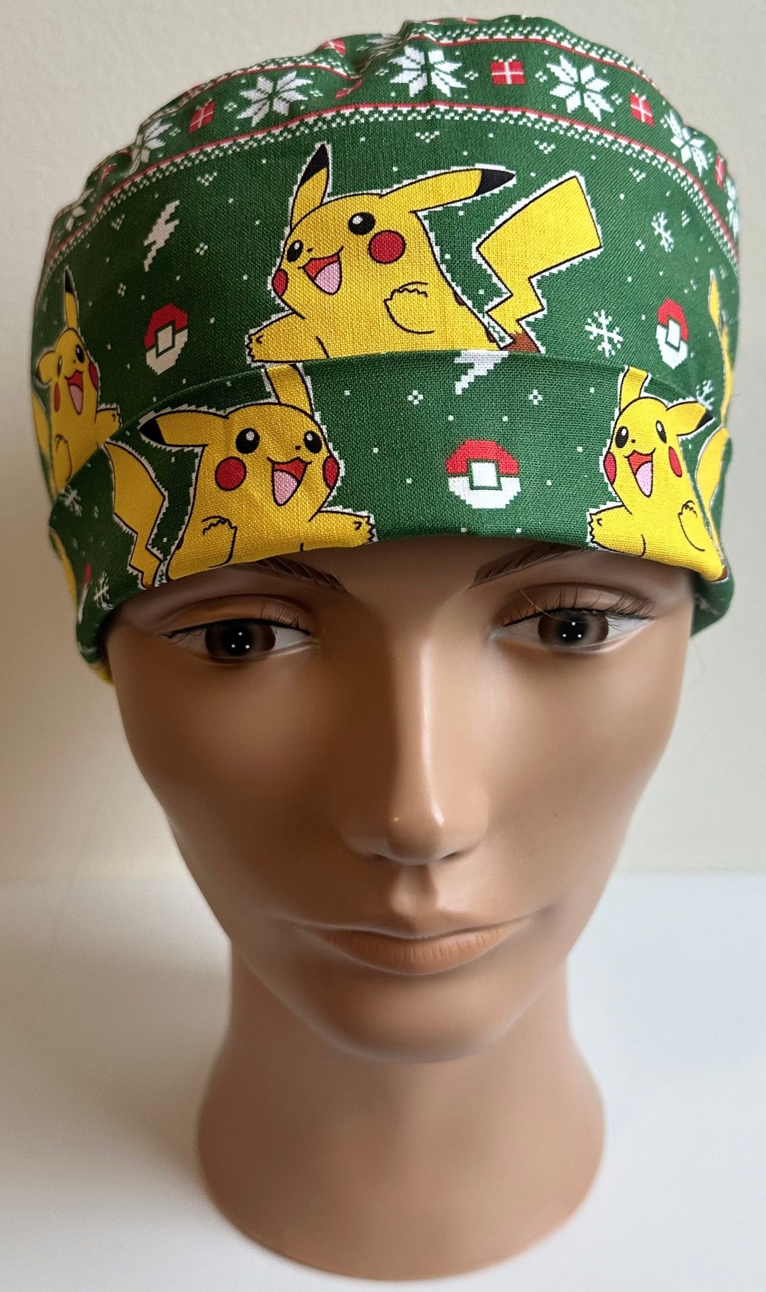 Pikachu Winter - Adjustable, Fold up Scrub Hat - Etsy
