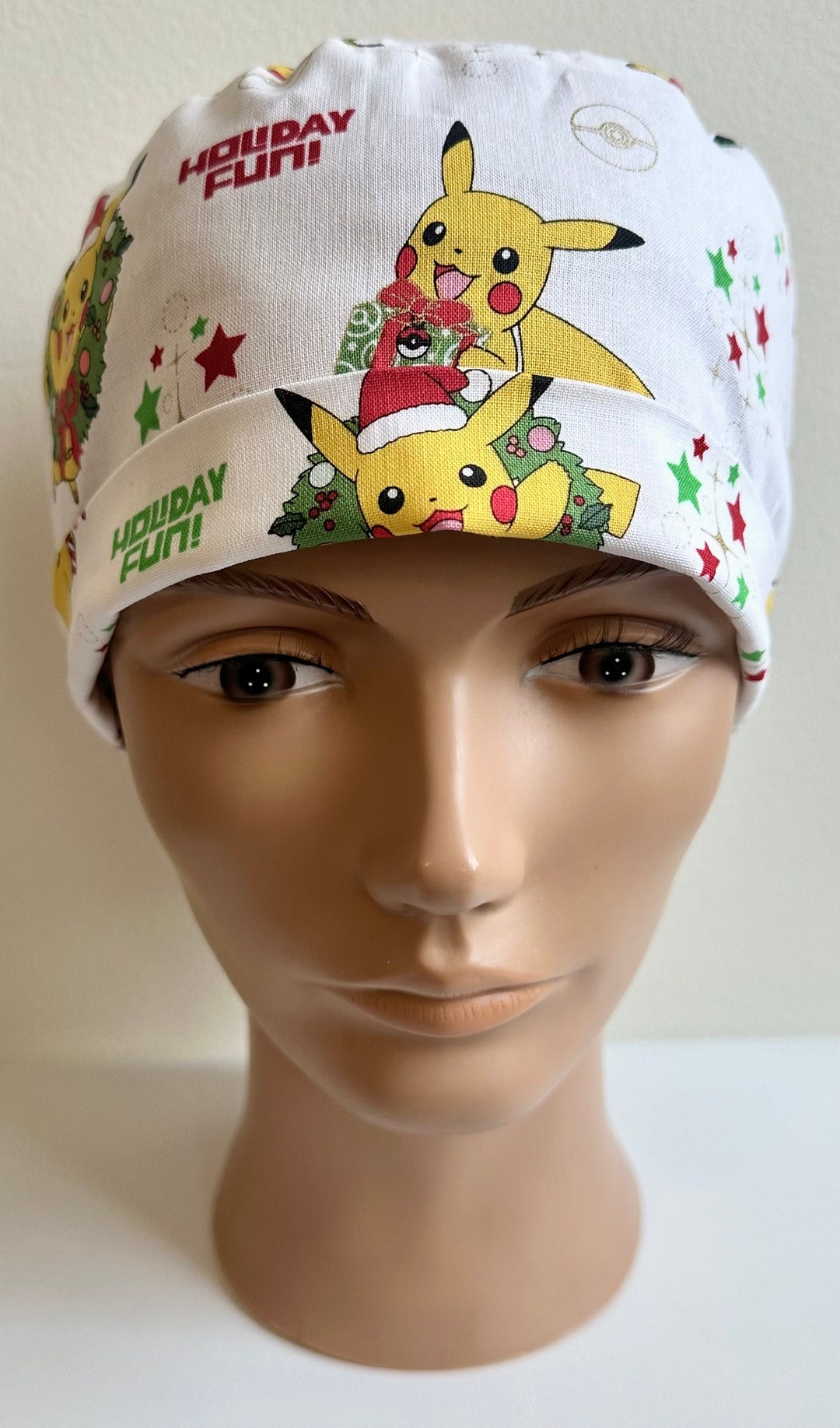 Pokémon Pikachu Christmas - Adjustable, Fold up Scrub Hat With Matching ...