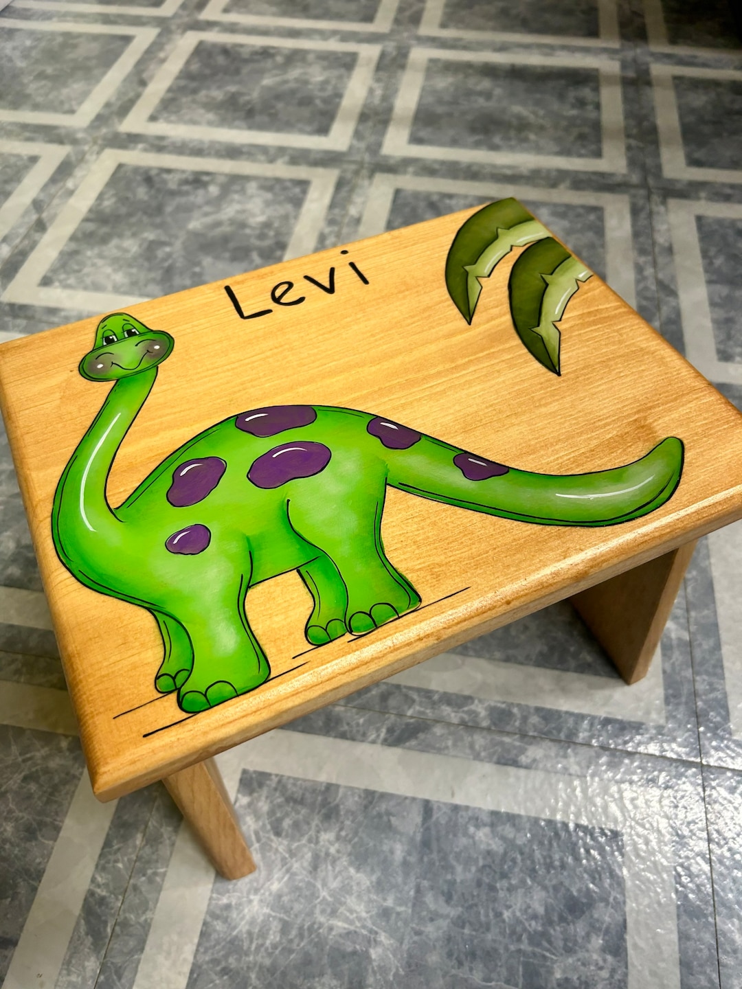 Brontosaurus Stool, Dinosaur Personalized Children's Step Stool ...