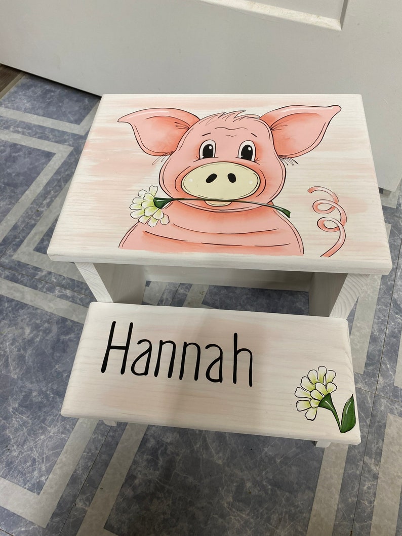 Step Stool 2 Step Step Stool Personalized Stool Kids Pig - Etsy