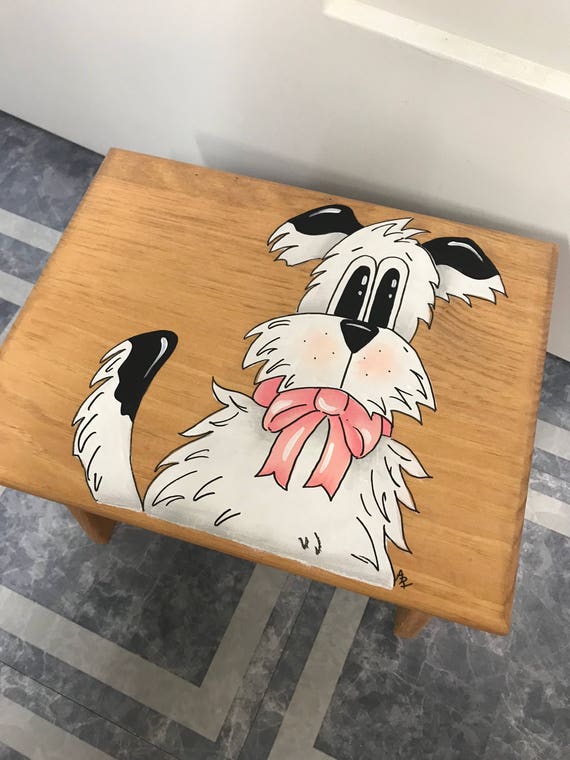 Girl Stool Girl Dog Step Stool Terrier Stool Kids Step | Etsy