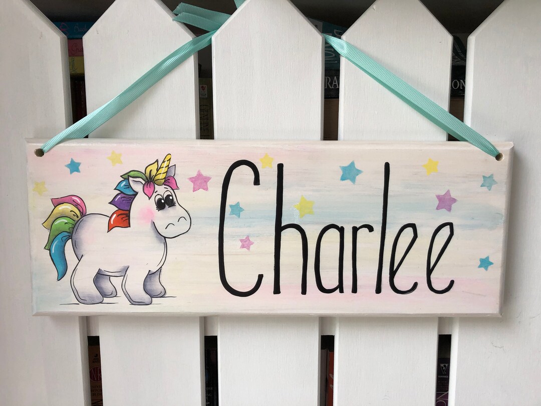 Child Name Sign, Kids Bedroom Decor,unicorn Nursery Name Sign, Baby ...