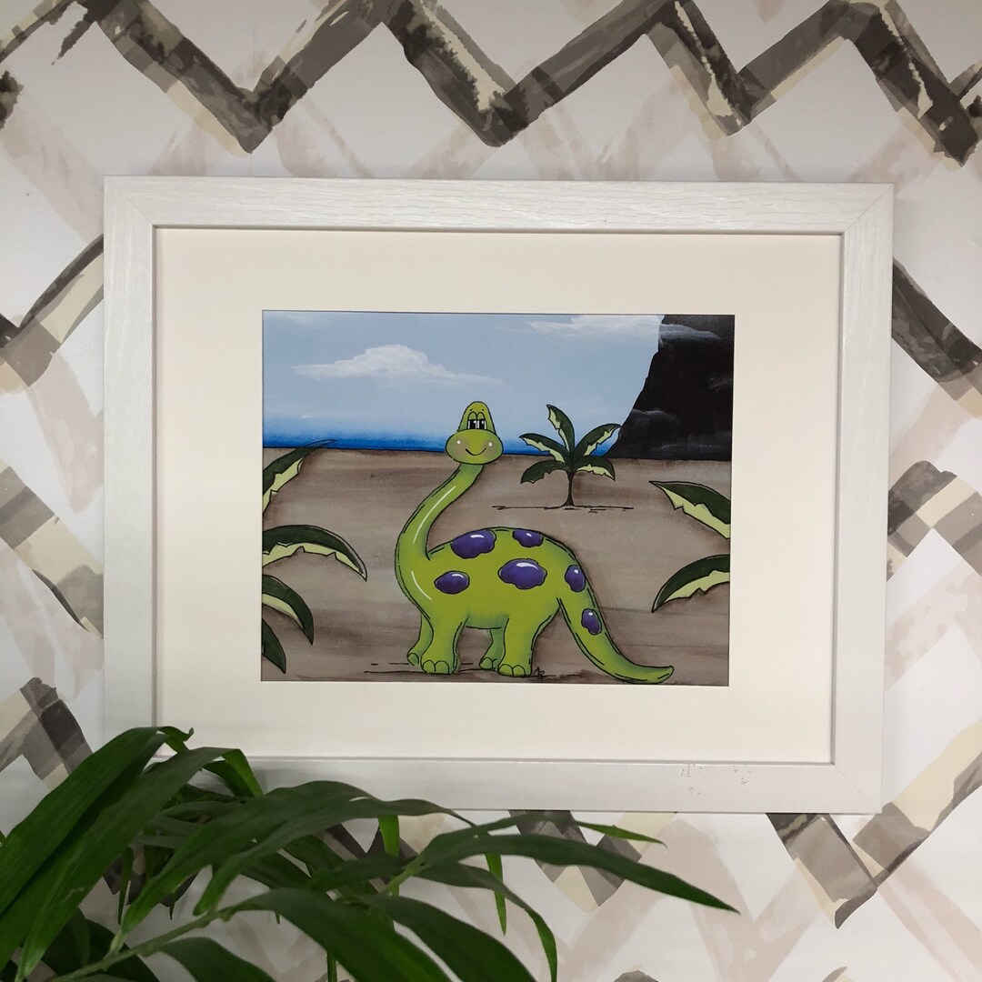 Brontosaurus Print, Dinosaur Art Work. Dinosaur Nursery, Dinosaur Wall ...