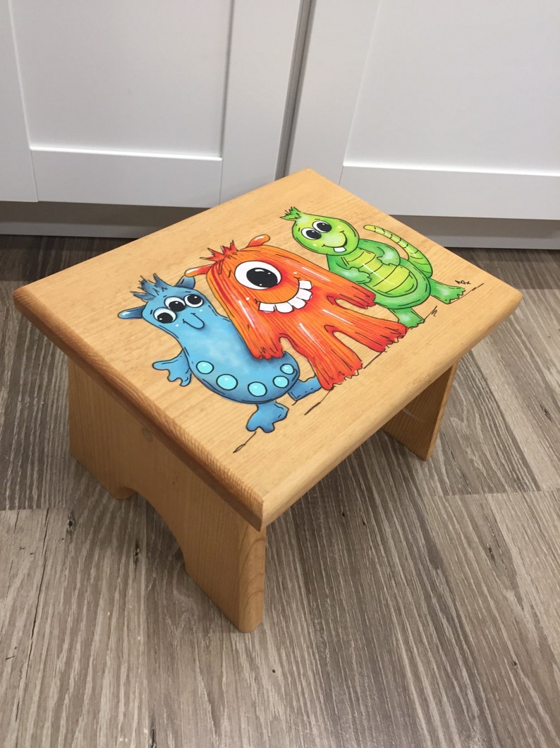 Personalize Step Stool Monster Step Stool Kids Stool | Etsy