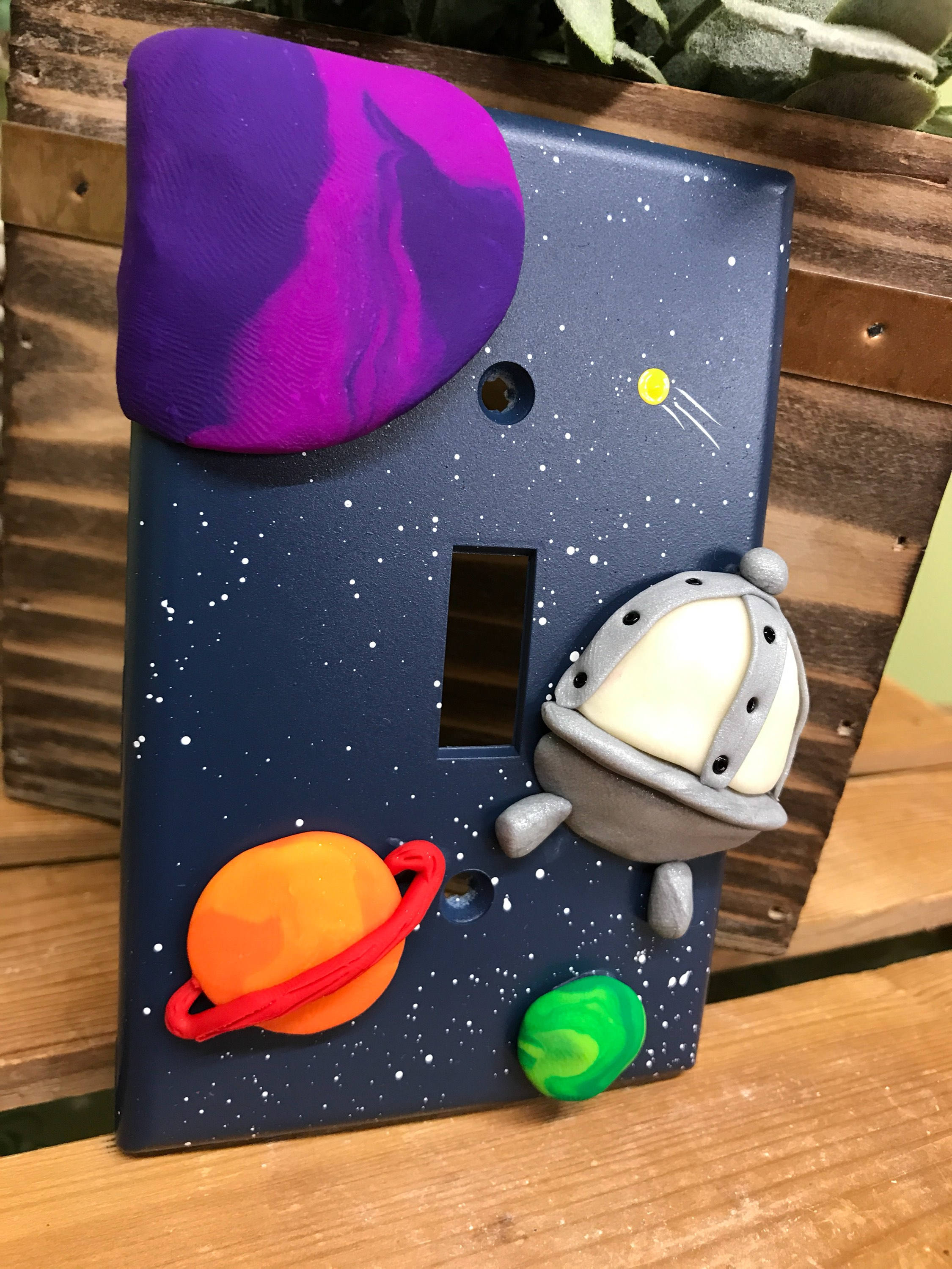 Alien Switch Plate Cover Single Switch Plate Outer Space | Etsy