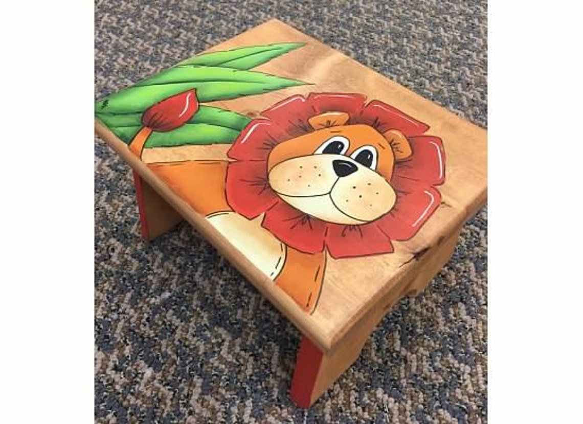Lion Step Stool Personalized Lion Step Stool Baby Shower - Etsy