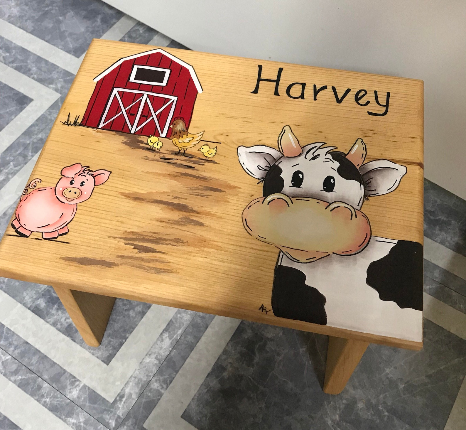 Barn Yard Stool, Step Stool, Kids Step Stool, Farm Stool, Children's ...