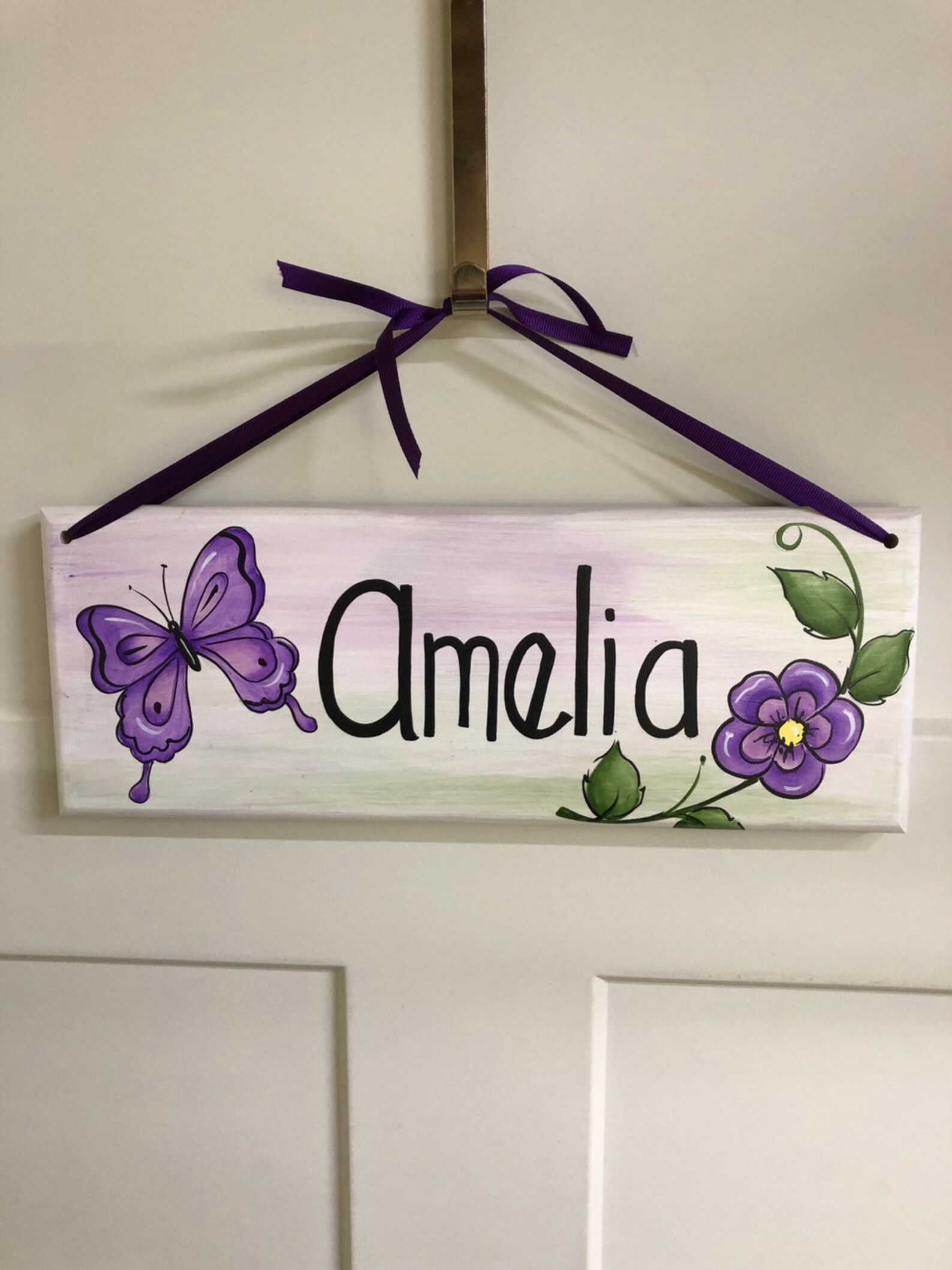 Butterfly Name Sign, Nursery Name Sign, Personalized Name Board, Kids ...