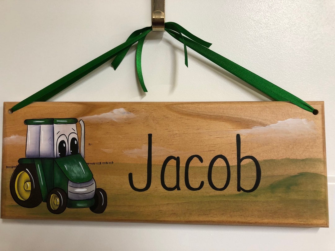 Tractor Name Sign, Personalized Name Board, Kids Name Plaque, Custom ...