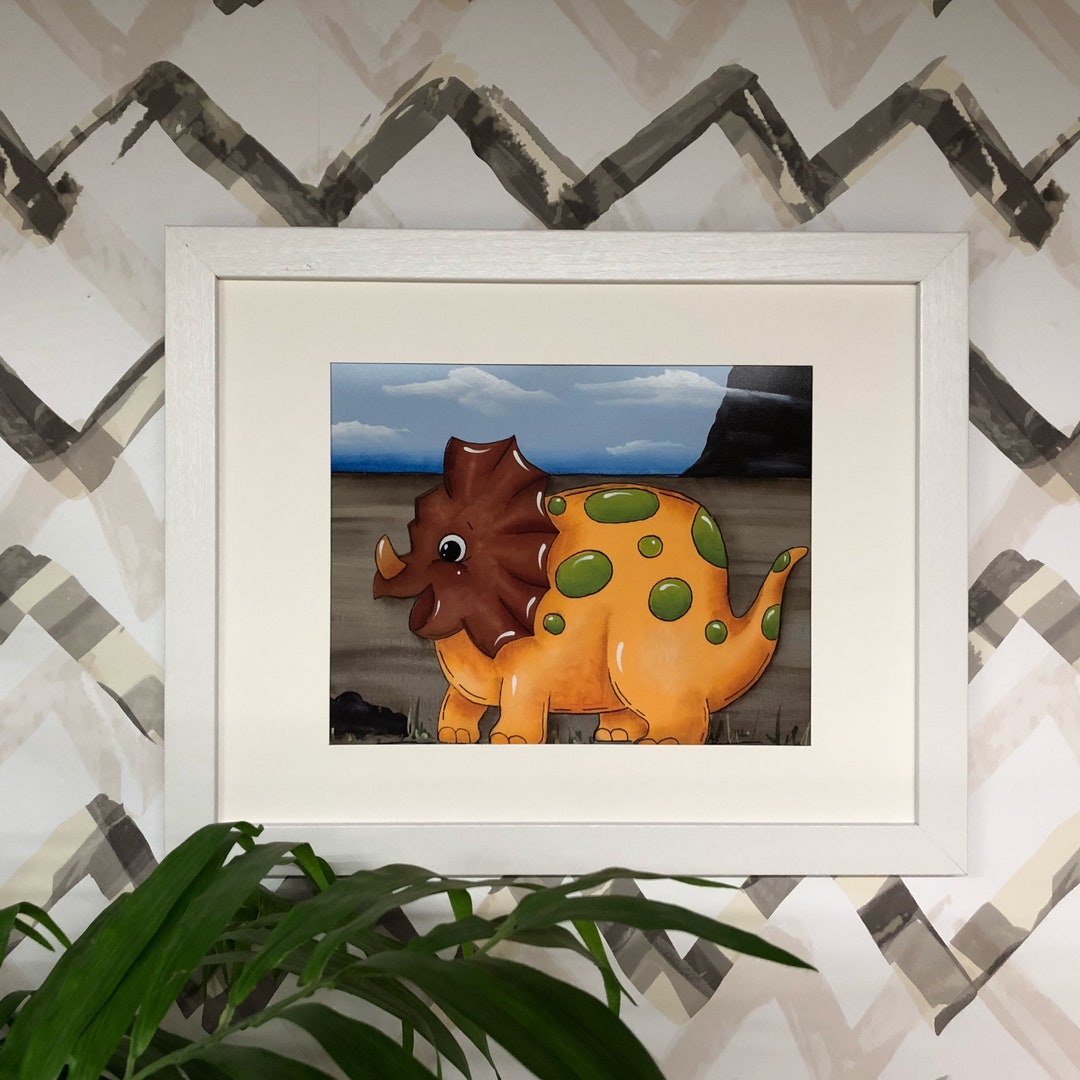 Triceratops Print, Dinosaur Art Work. Dinosaur Nursery, Dinosaur Wall ...