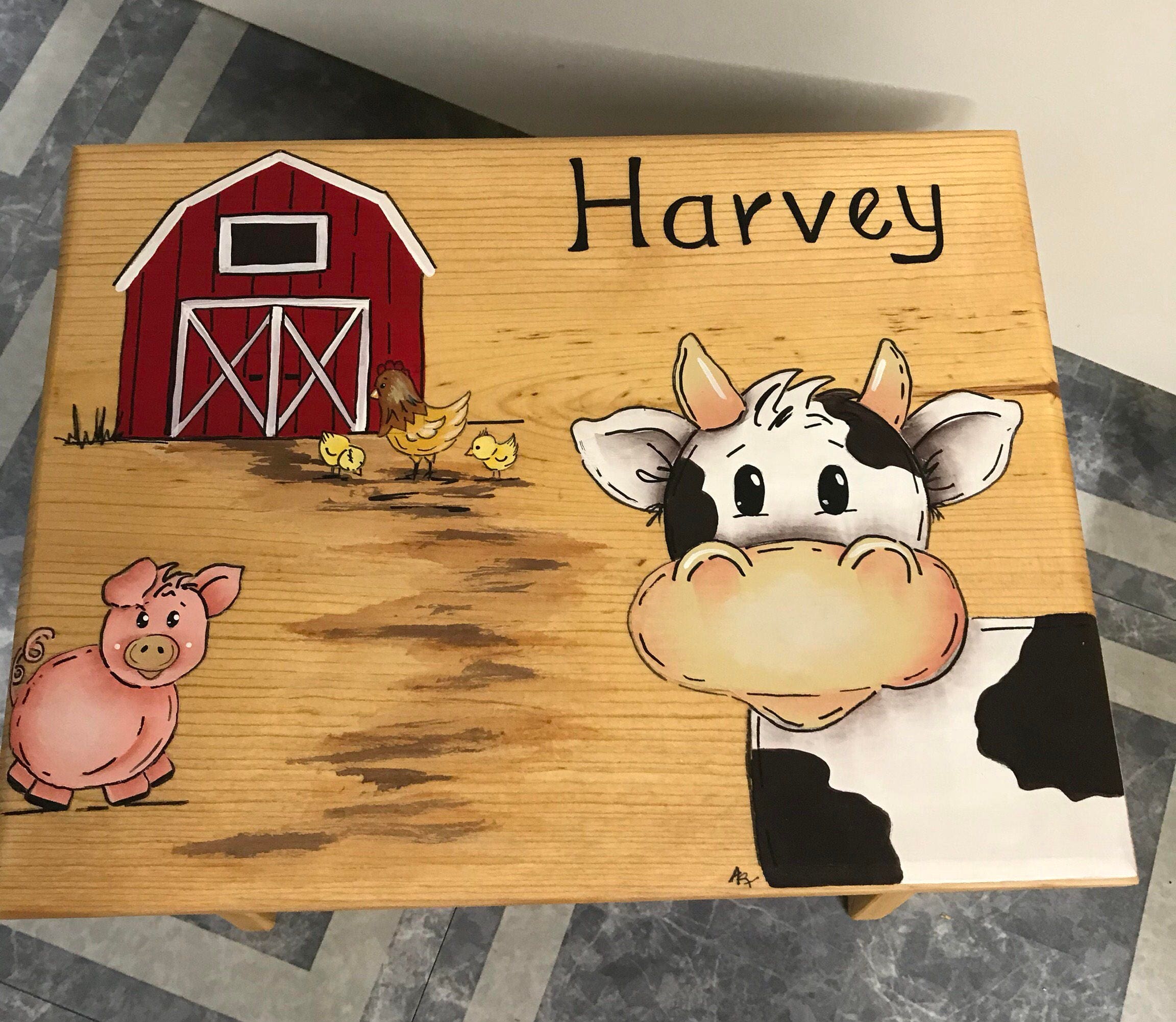 Barn Yard Stool, Step Stool, Kids Step Stool, Farm Stool, Children's ...