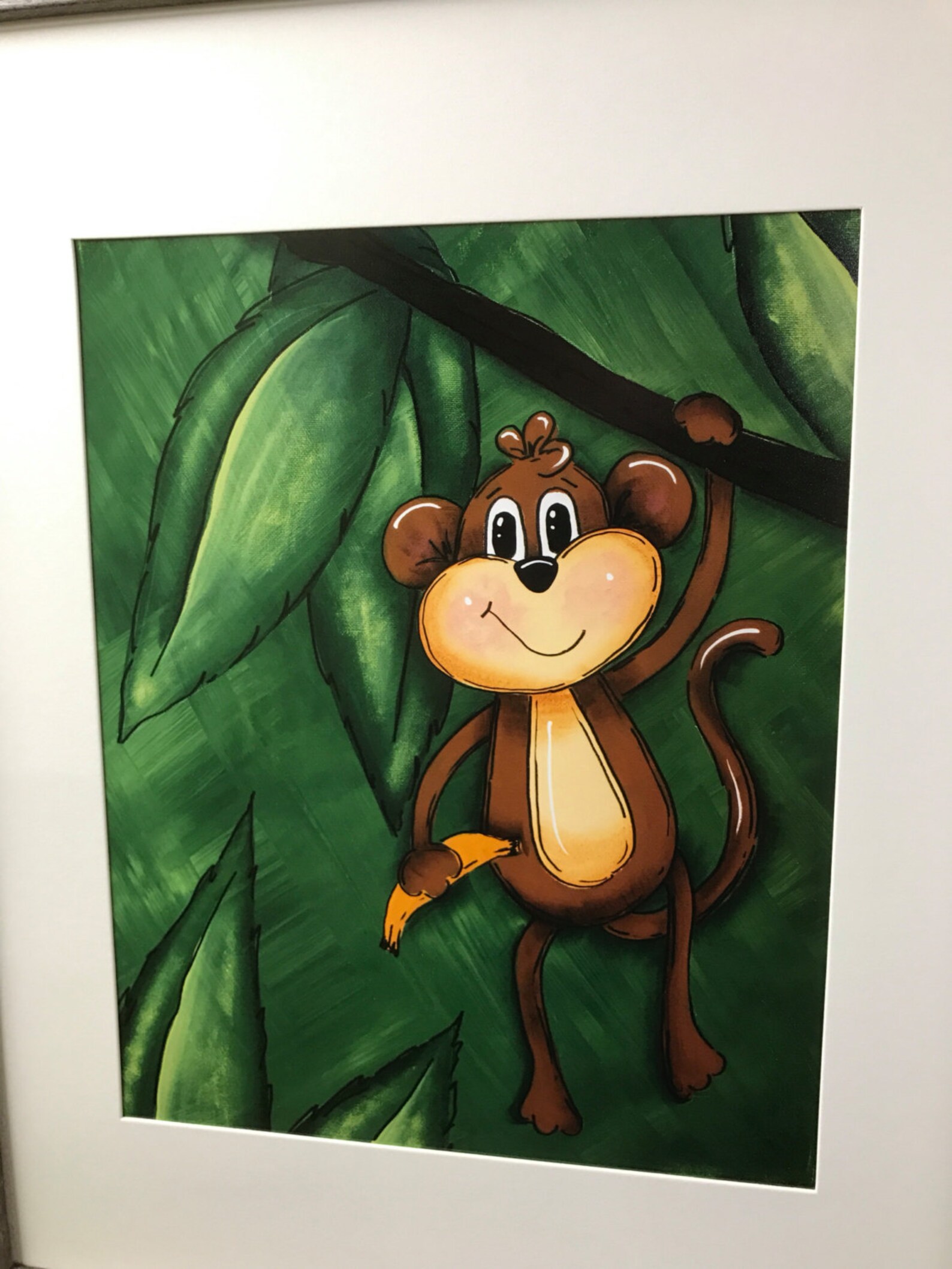 Monkey Print: Hand-painted Jungle Nursery Art - Etsy