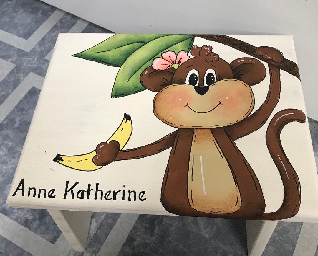 Step Stool, Kids Step Stool, Monkey Stool, Children's Step Stool ...