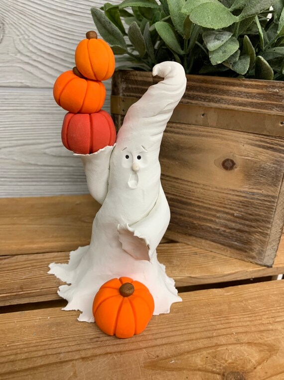 Ghost Holding Pumpkins Ghosts and Pumpkins Halloween Ghost | Etsy
