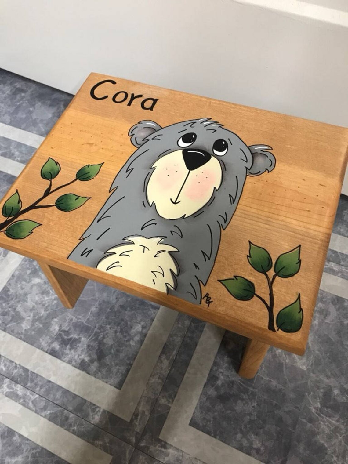 Step Stool, Bear Step Stool, Personalized Step Stool, Bear Stool, Kids ...
