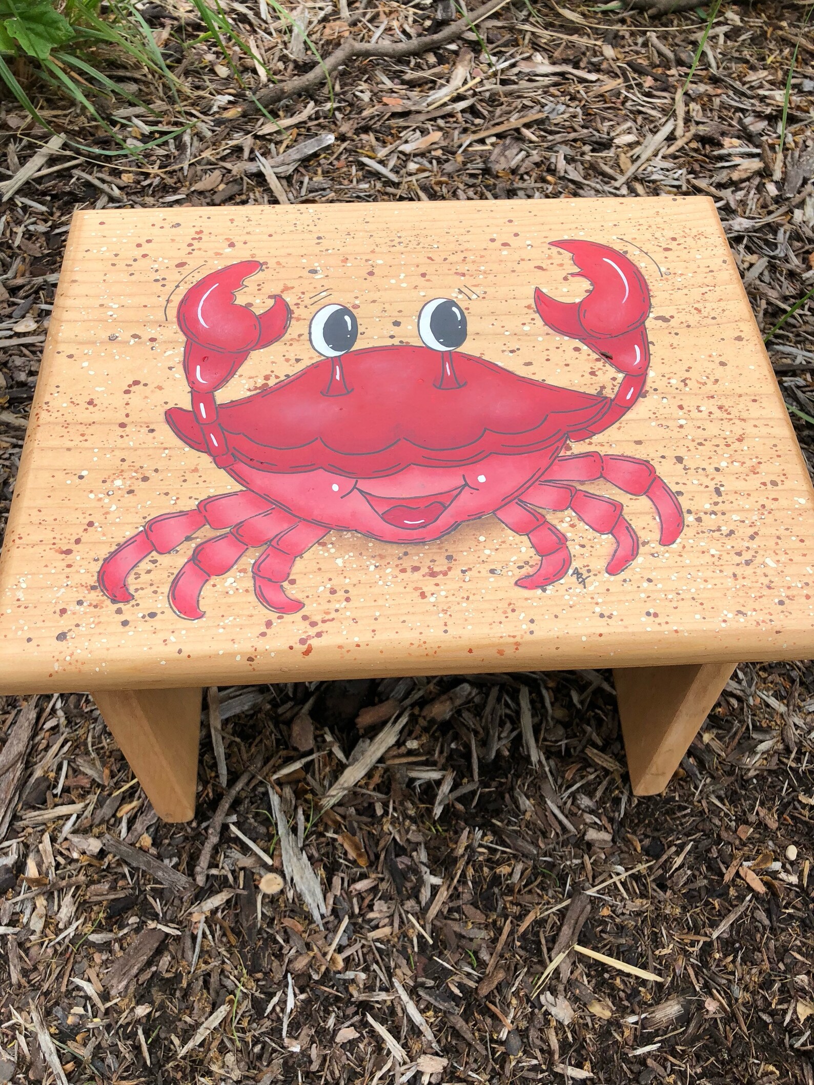 Crab Step Stool Kids Step Stool Crab Personalized Step - Etsy