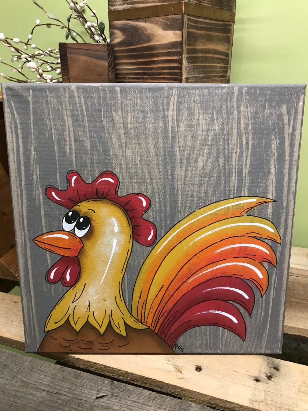 Chicken, Rooster Wall Art, Farm Nursery, Rooster Print, Farm Animal ...