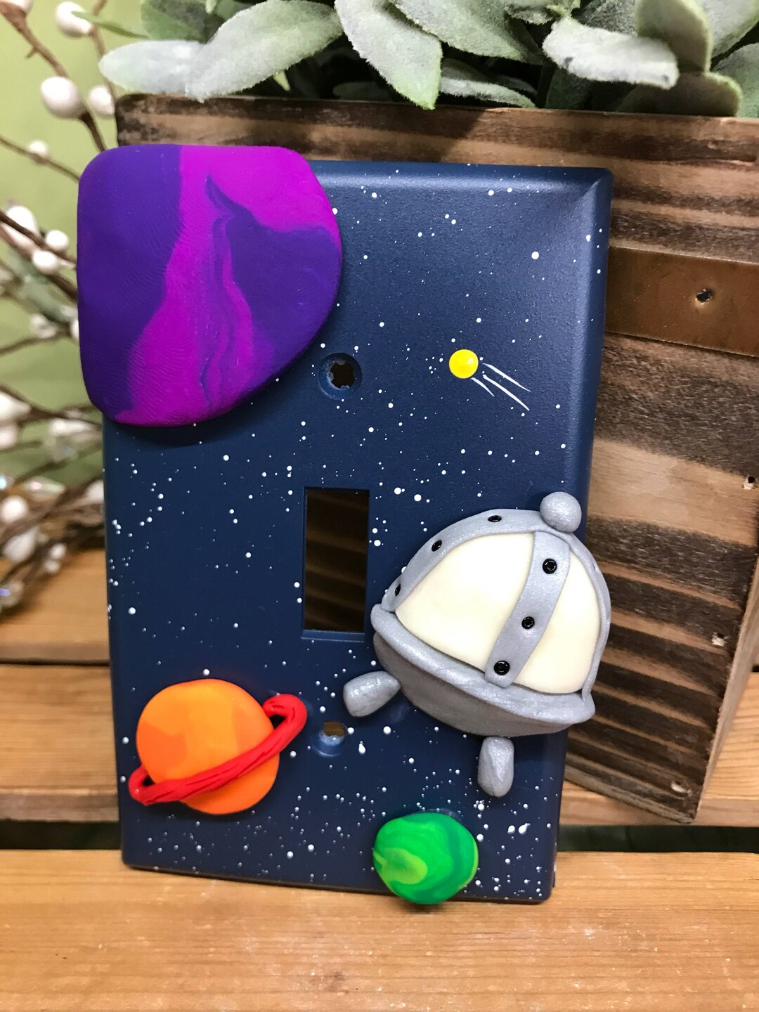 Alien Switch Plate Cover Single Switch Plate Outer Space - Etsy