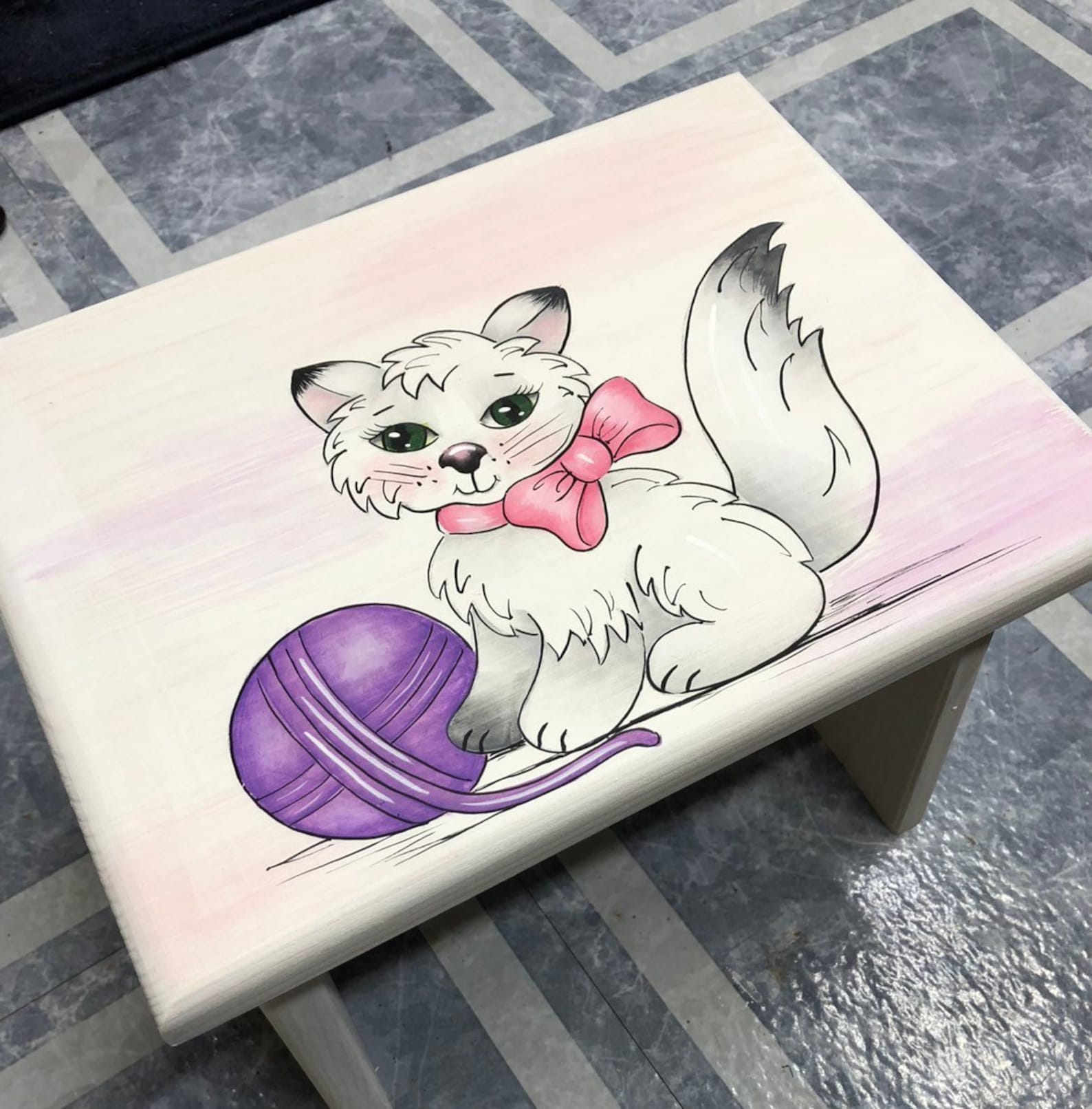 Kitten Stool Step Stool Kids Stoolcat Foot Stool Kitten | Etsy