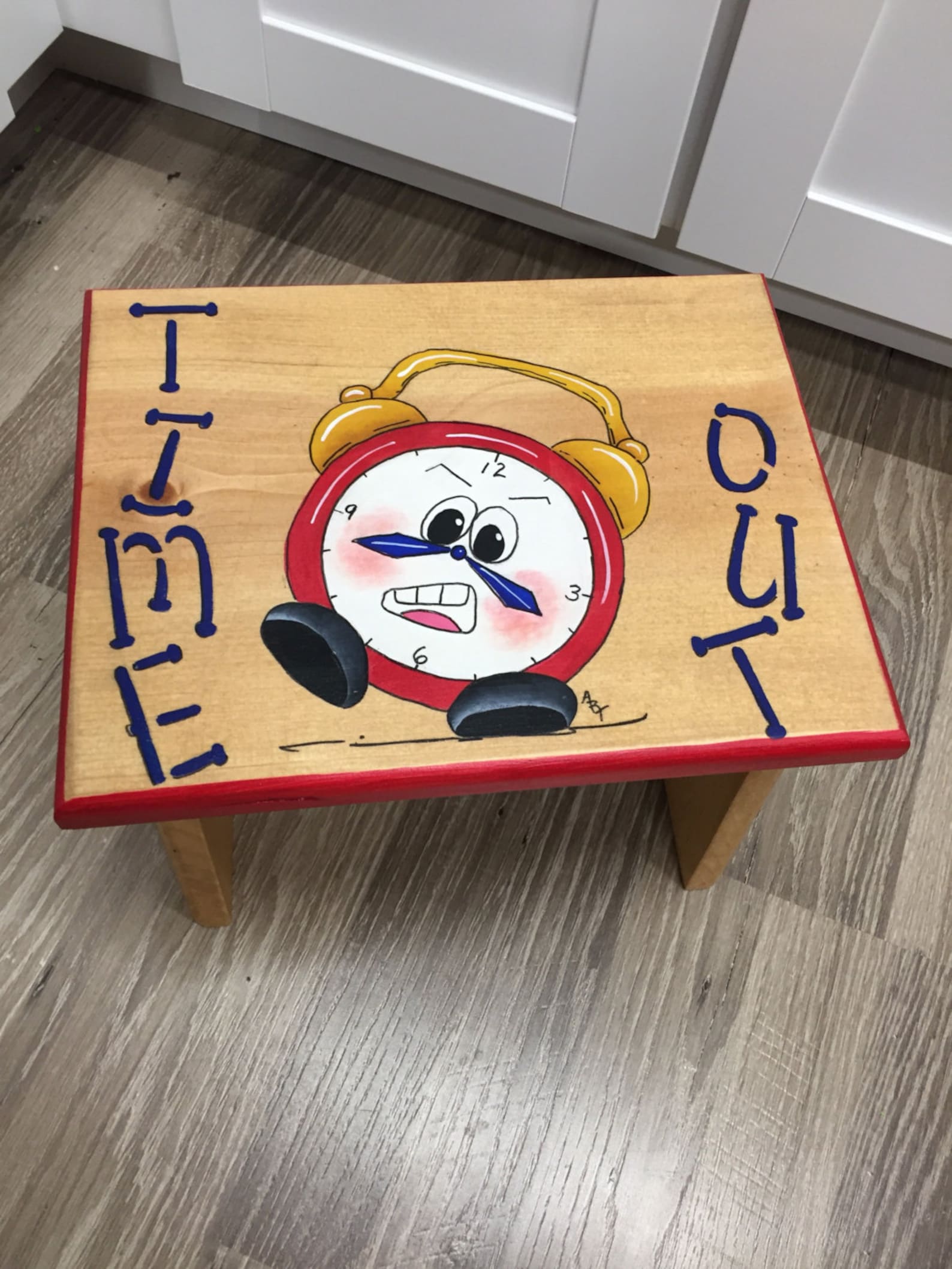 Time Out Clock Stool, Personalized Kids Step Stool, Pine Wood - Etsy