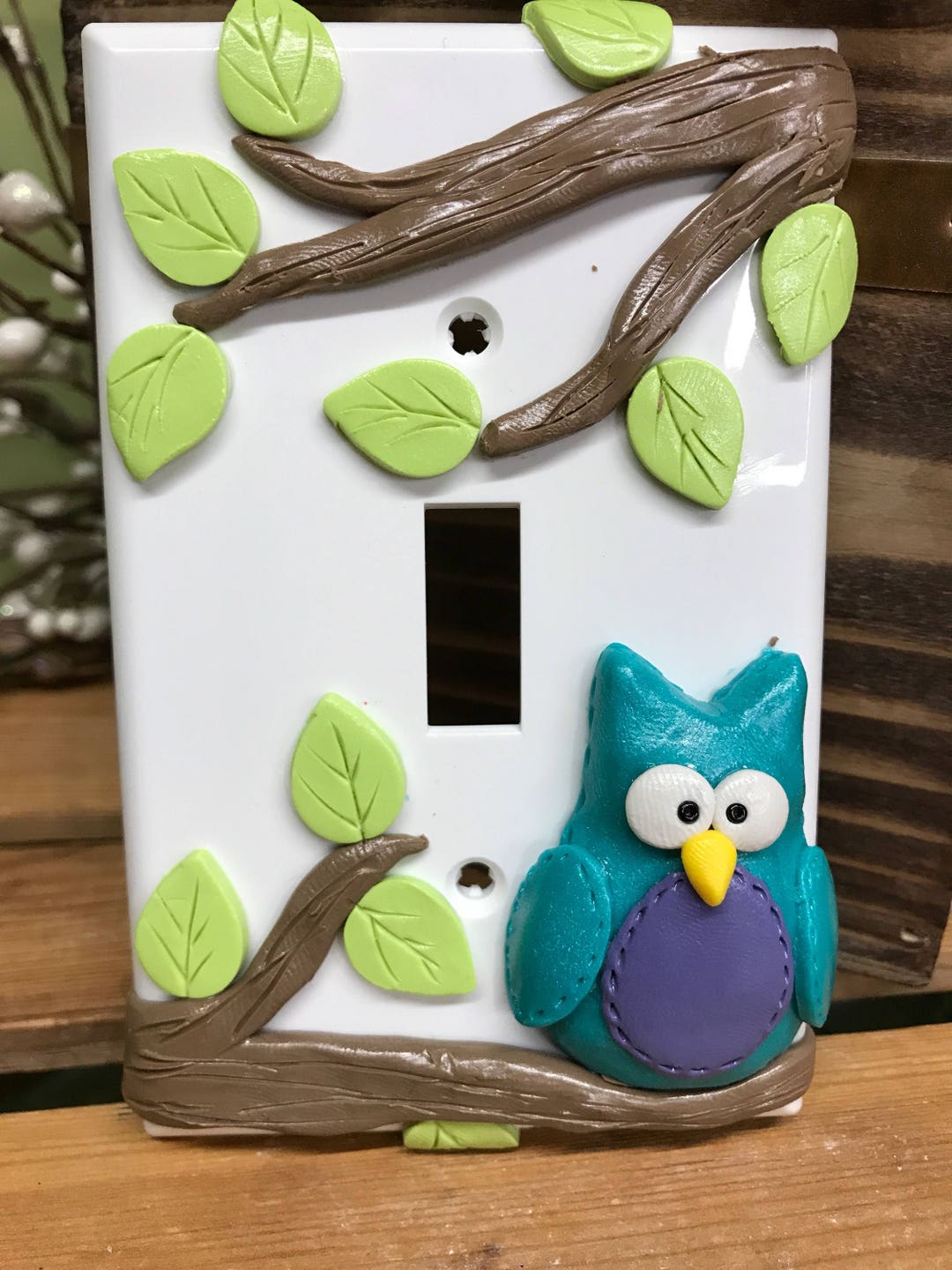 Owl Switch Plate Cover, Single Switch Plate, Owl Decor - Etsy