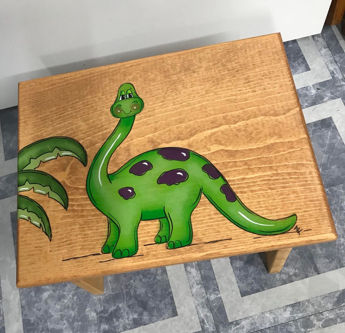 Brontosaurus Stool Dinosaur Personalized Children's Step | Etsy