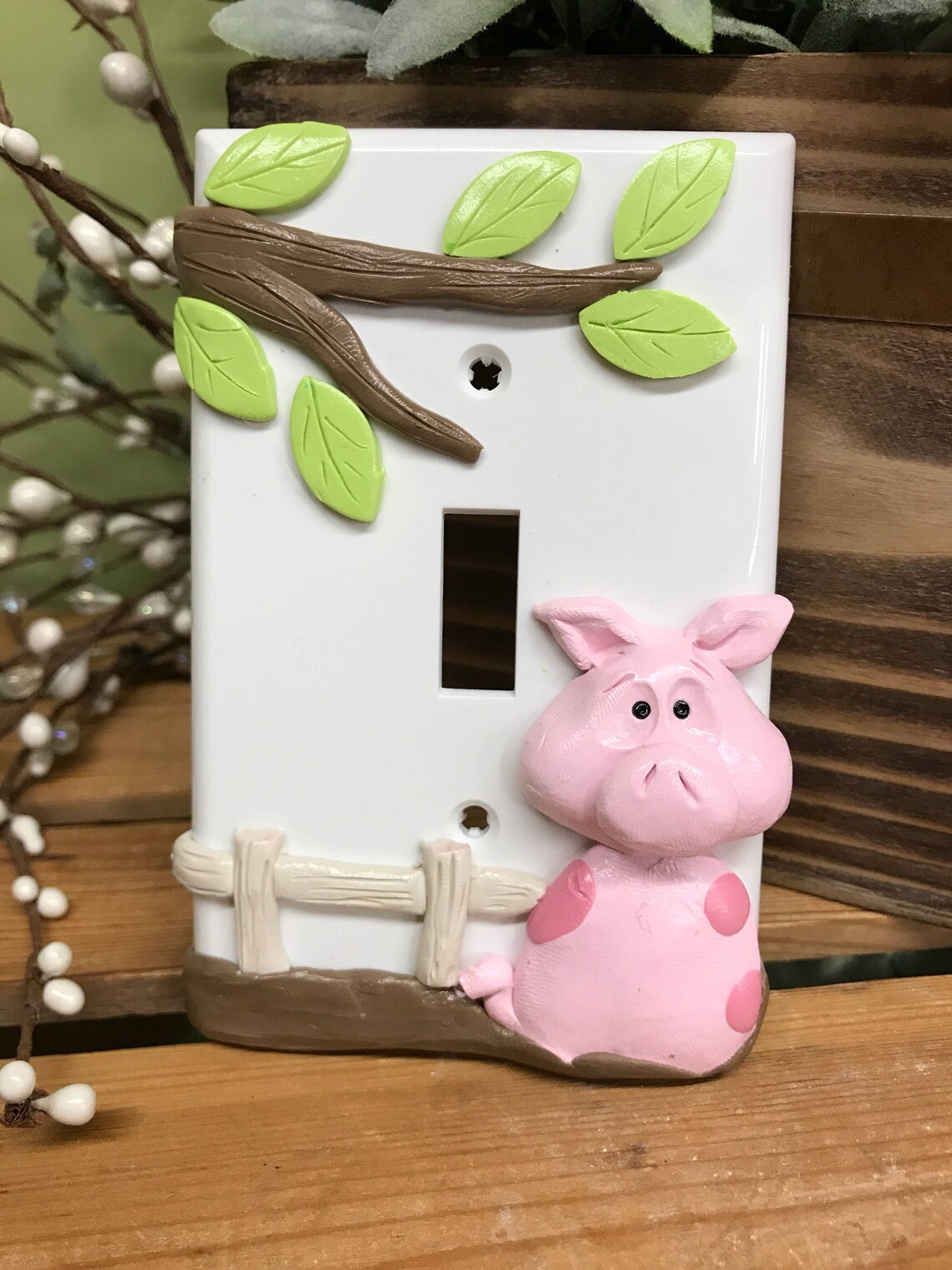 Pig Switch Plate Cover Single Switch Plate Pig in Mud Pig | Etsy