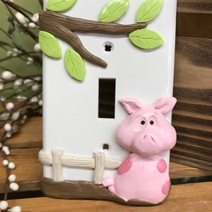 Pig Switch Plate Cover, Single Switch Plate, Pig in Mud, Pig Decor - Etsy