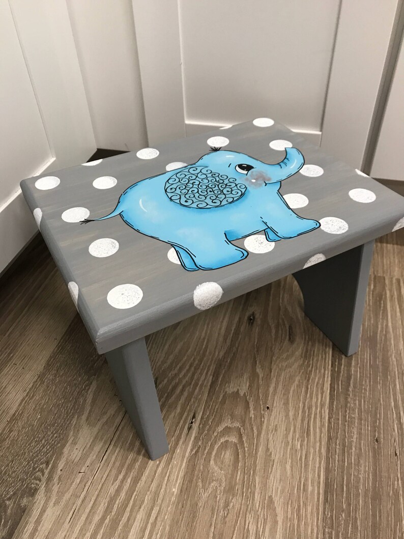 Personalized Stool Boy Stool Step Stool Elephant Step - Etsy