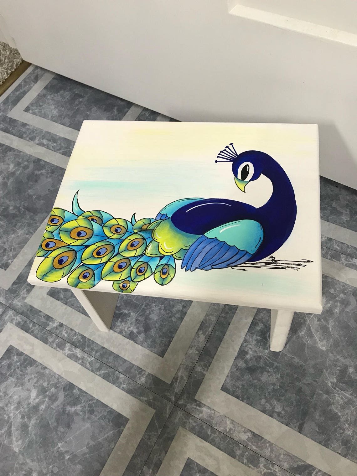Step Stool Girls Step Stool Personalized Step Stool Peacock | Etsy