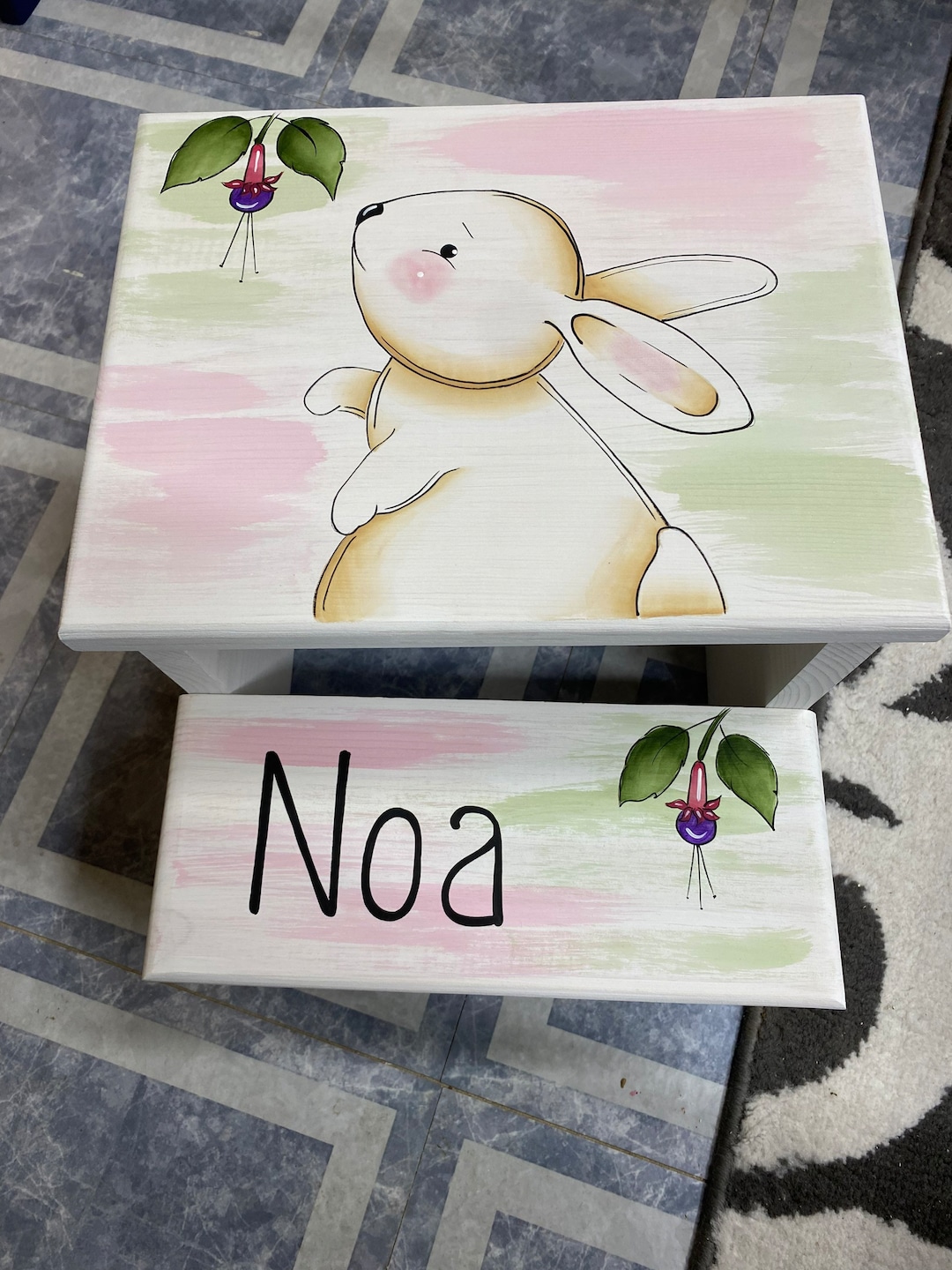 Kids Step Stool, 2 Step Stool, Bunny Step Stool, Wildlife Step Stool ...